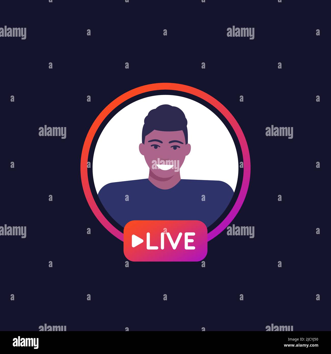 Live stream with a man, vector design Stock Vector Image & Art - Alamy