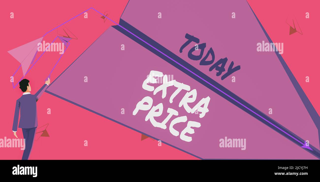 Sign displaying Extra Price, Word for extra price definition beyond the ...