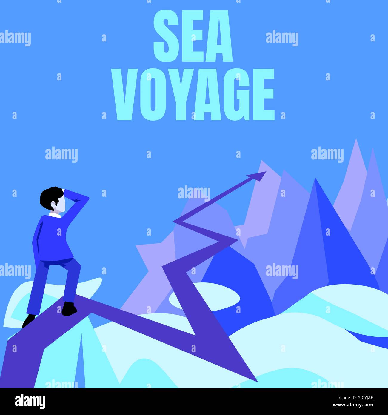 Text caption presenting Sea Voyage, Word Written on riding on boat ...