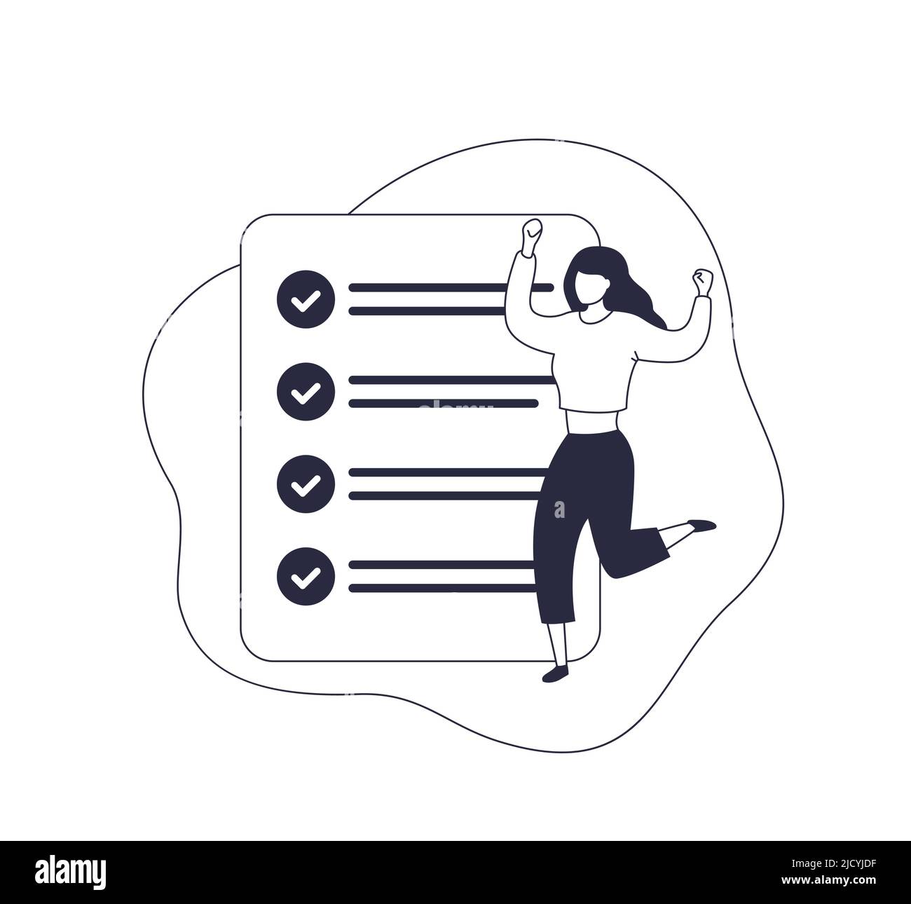 completed task, to do list, vector illustration Stock Vector Image ...