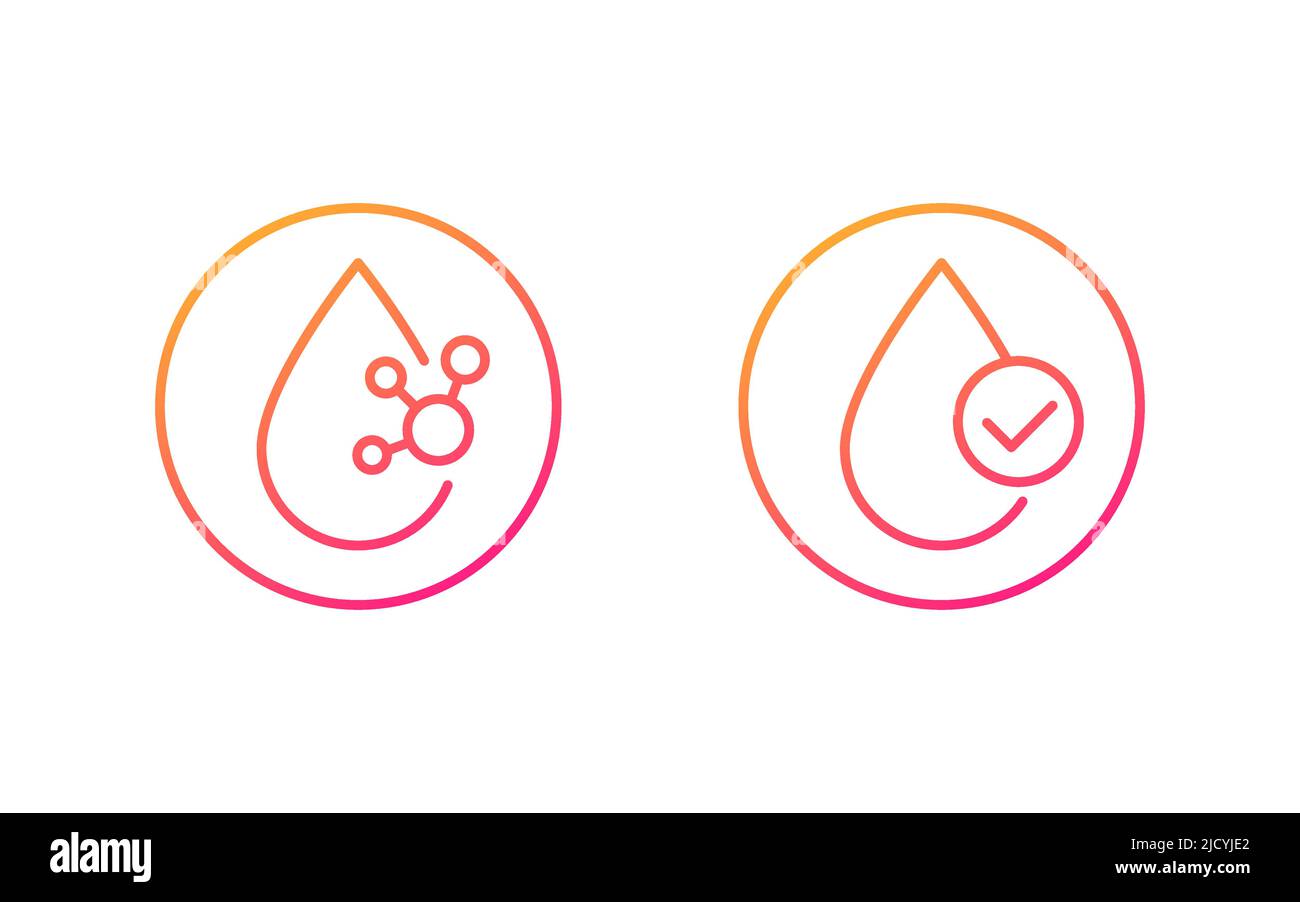 Acid drop icons with molecule, line vector Stock Vector Image & Art - Alamy