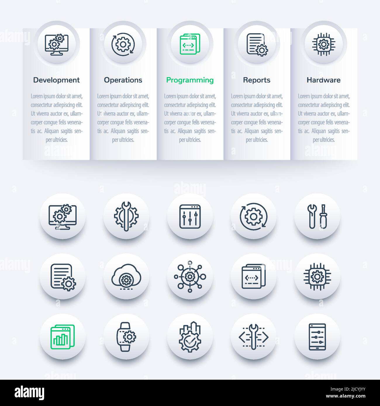 development infographics, banner and line icons Stock Vector Image ...