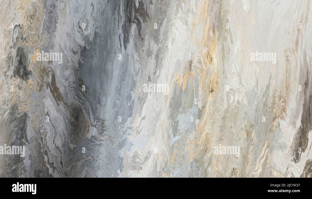 Gray and gold marble pattern. Texture for design. 2D illustration ...