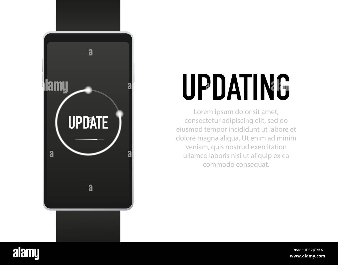 System software update and upgrade concept. Loading process screen. Vector illustration Stock ...