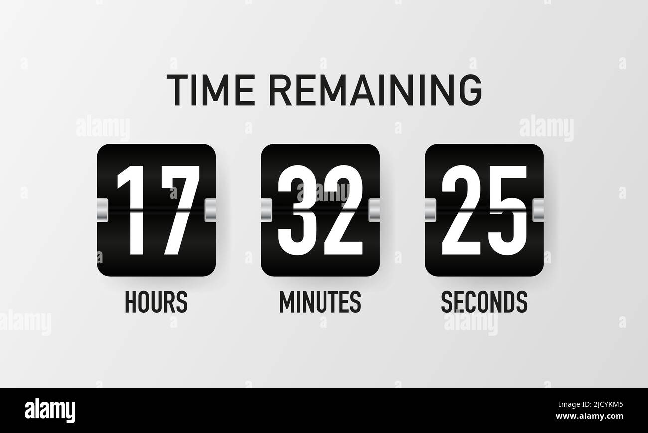 Countdown timer. Clock counter. Mechanical scoreboard. Vector template for your design Stock ...