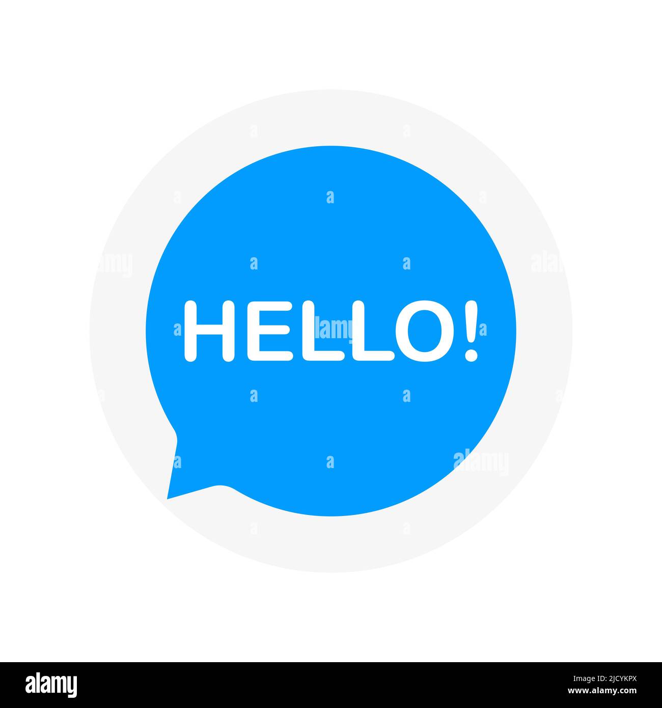 Cute vector speech bubble icon with hello greeting Stock Vector Image ...