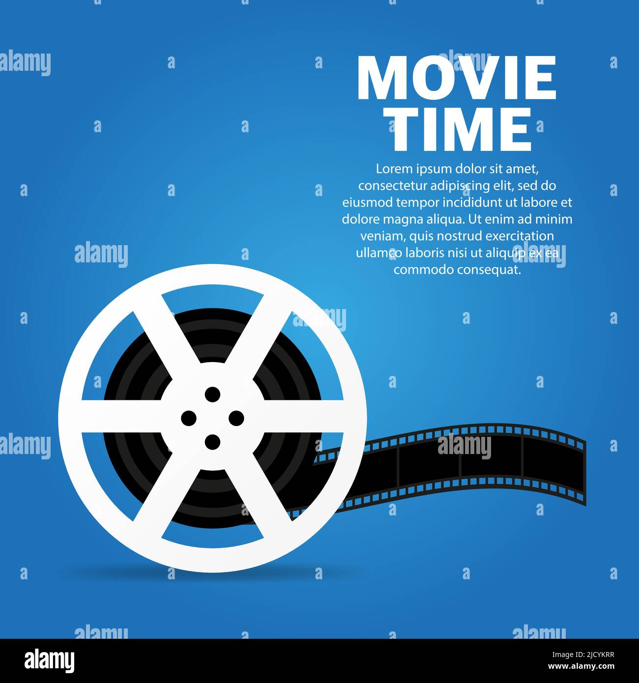 Movie time illustration. Cinema poster concept. Banner design for movie ...