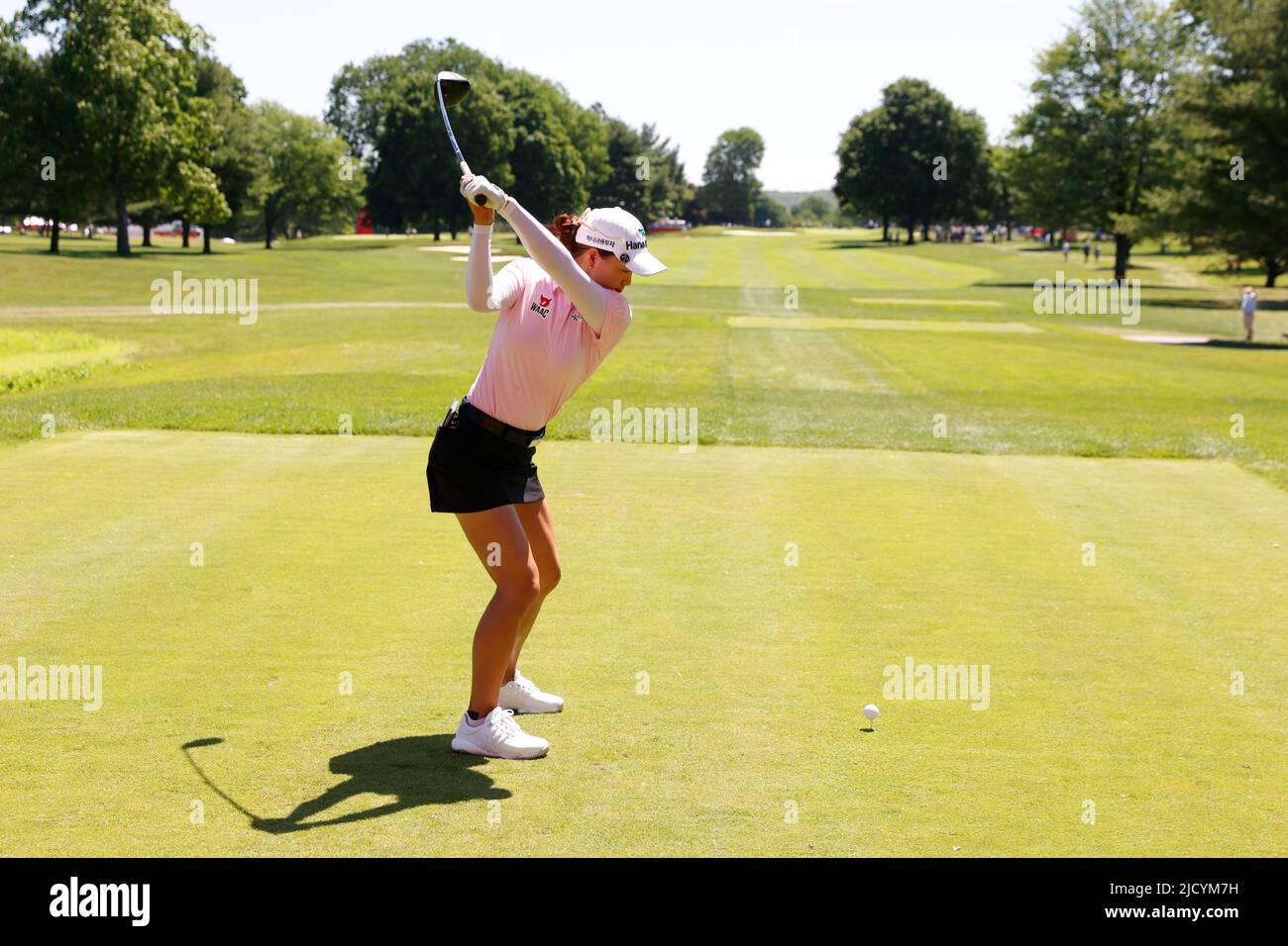GRAND RAPIDS, MI - JUNE 16: LPGA golfer Minjee Lee hits her tee shot on the 8th hole on June 16 ...