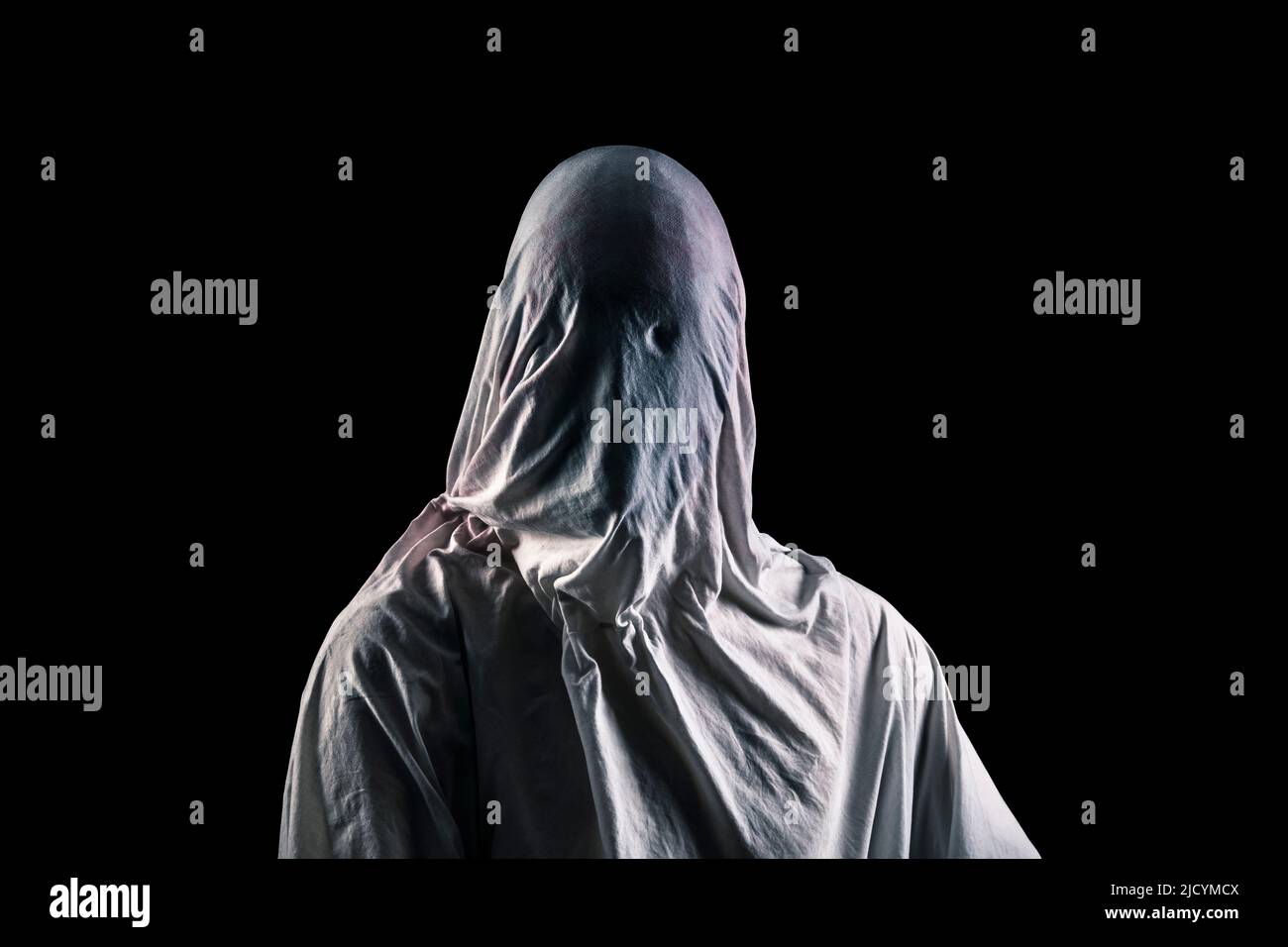 Portrait of a scary ghost isolated on black background with clipping ...