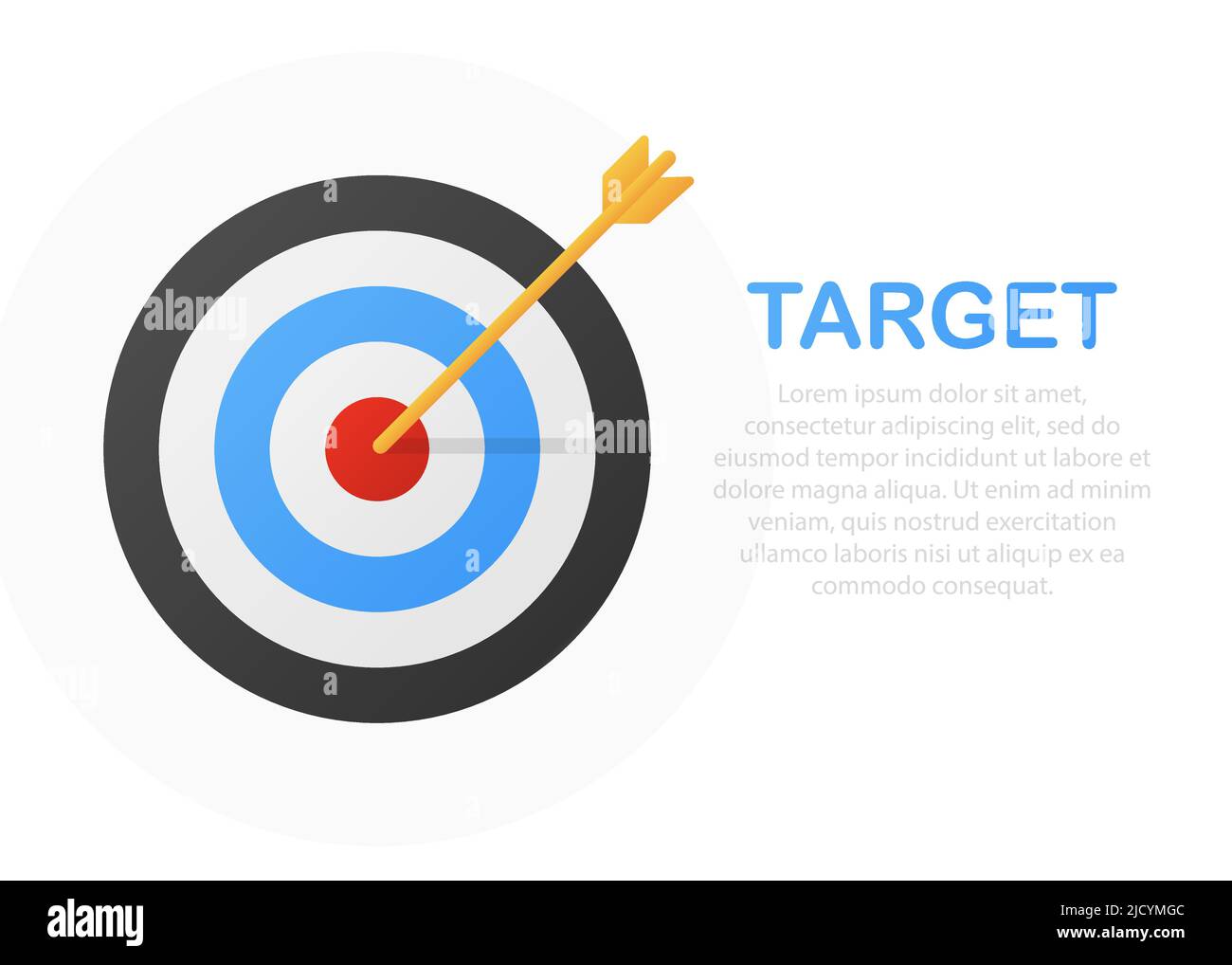 Arrow hit goal ring in archery target. Vector illustration Stock Vector ...