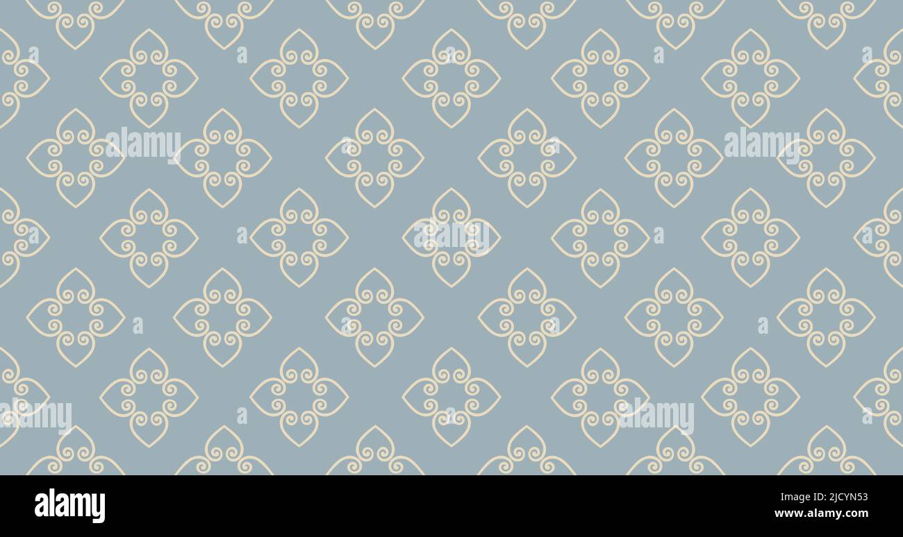 Abstract Seamless Pattern Arabic Line Ornament With Geometric Shapes Linear Floral Ornamental