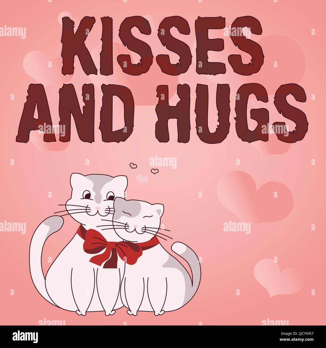 Handwriting text KISSES AND HUGS. Business concept Sign of love display ...