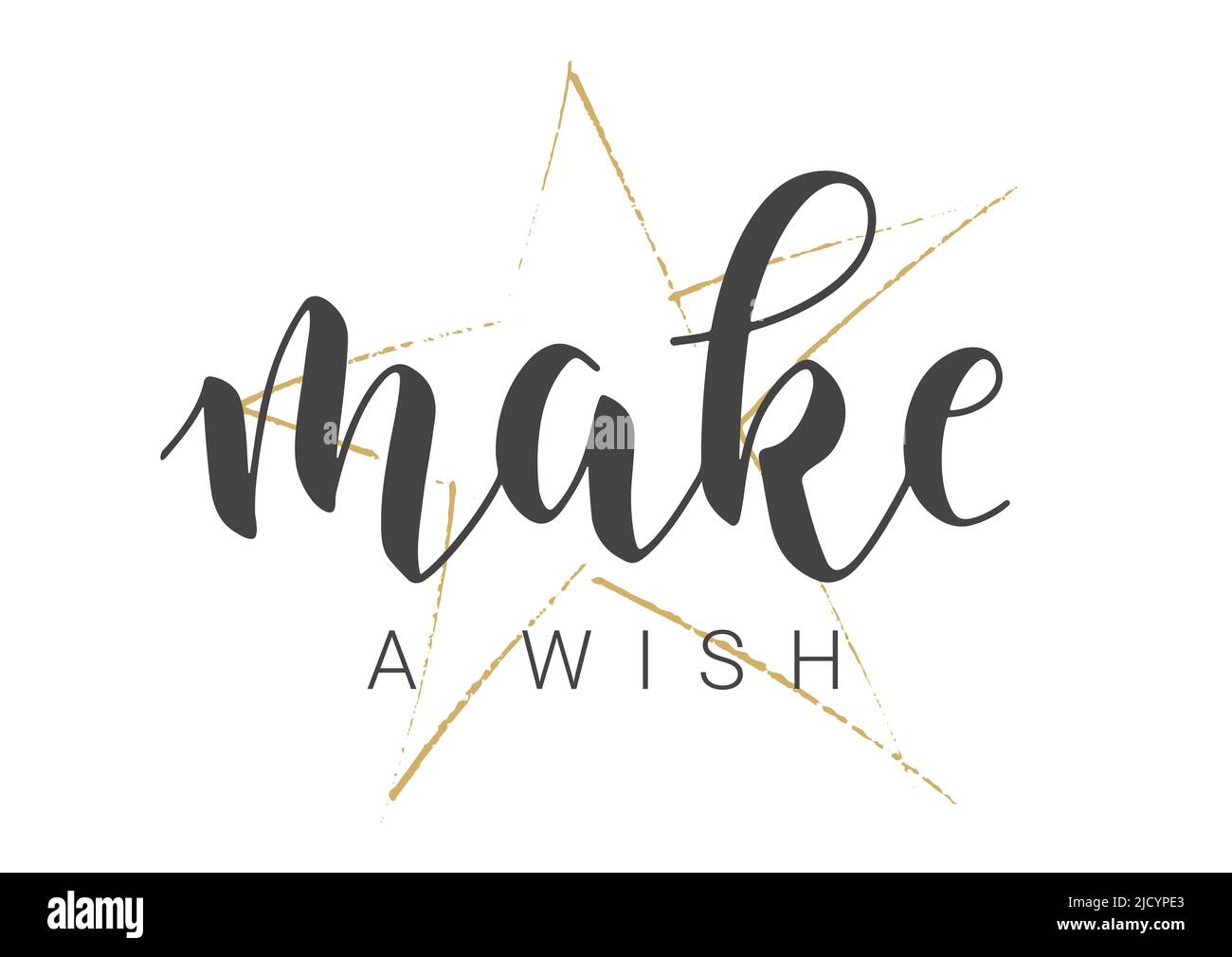 Vector Stock Illustration. Handwritten Lettering of Make A Wish ...