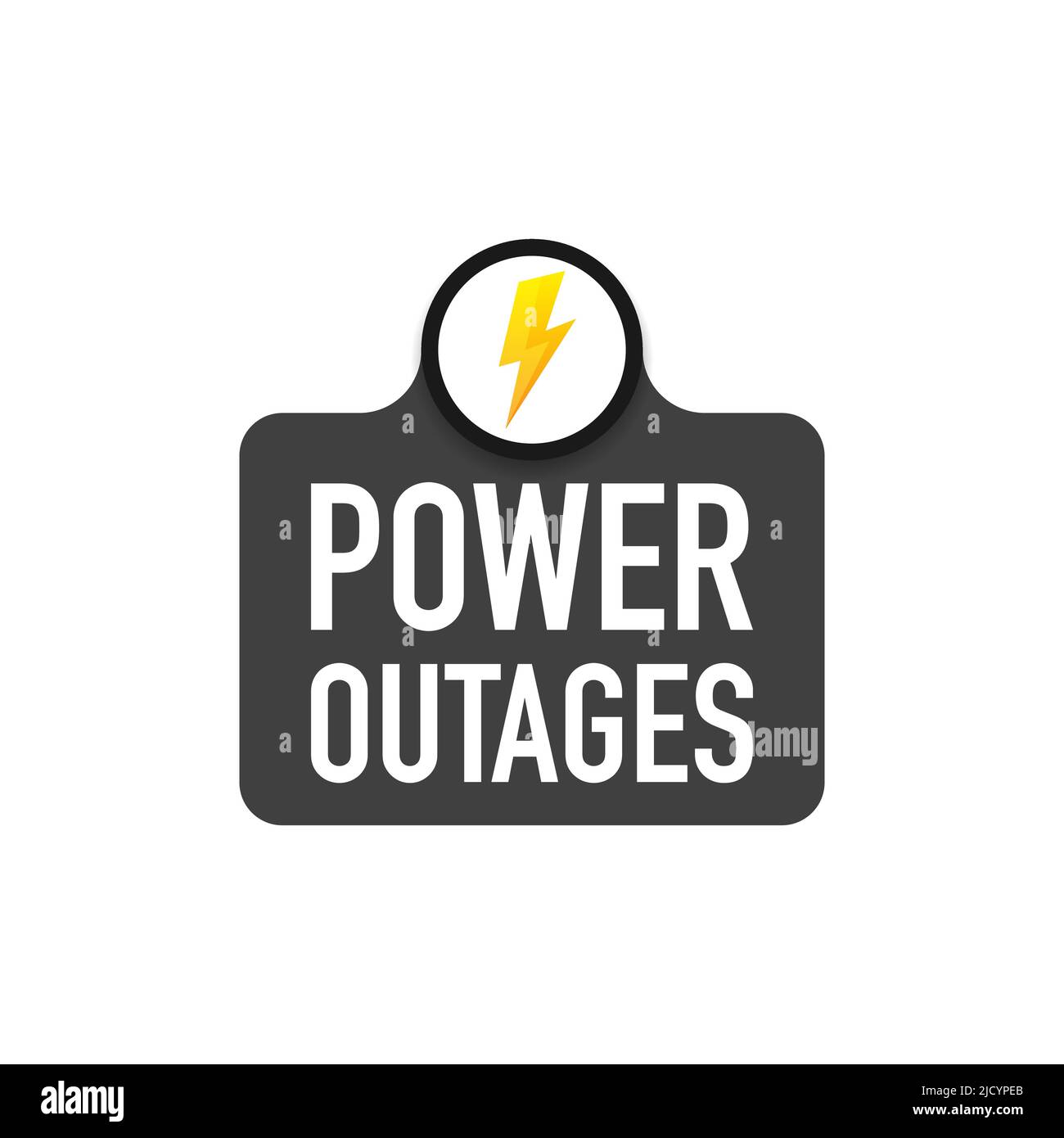 Power outage symbol. Electricity symbol on yellow caution triangle with ...