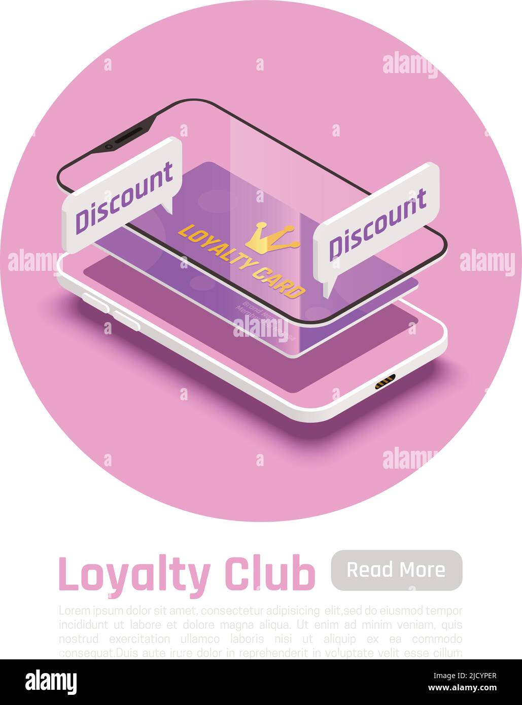 Customer loyalty retention isometric background with images of ...