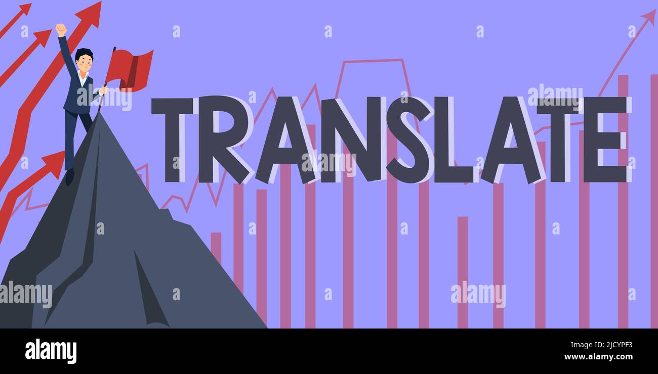 Text sign showing Translate. Business approach Another word with same ...