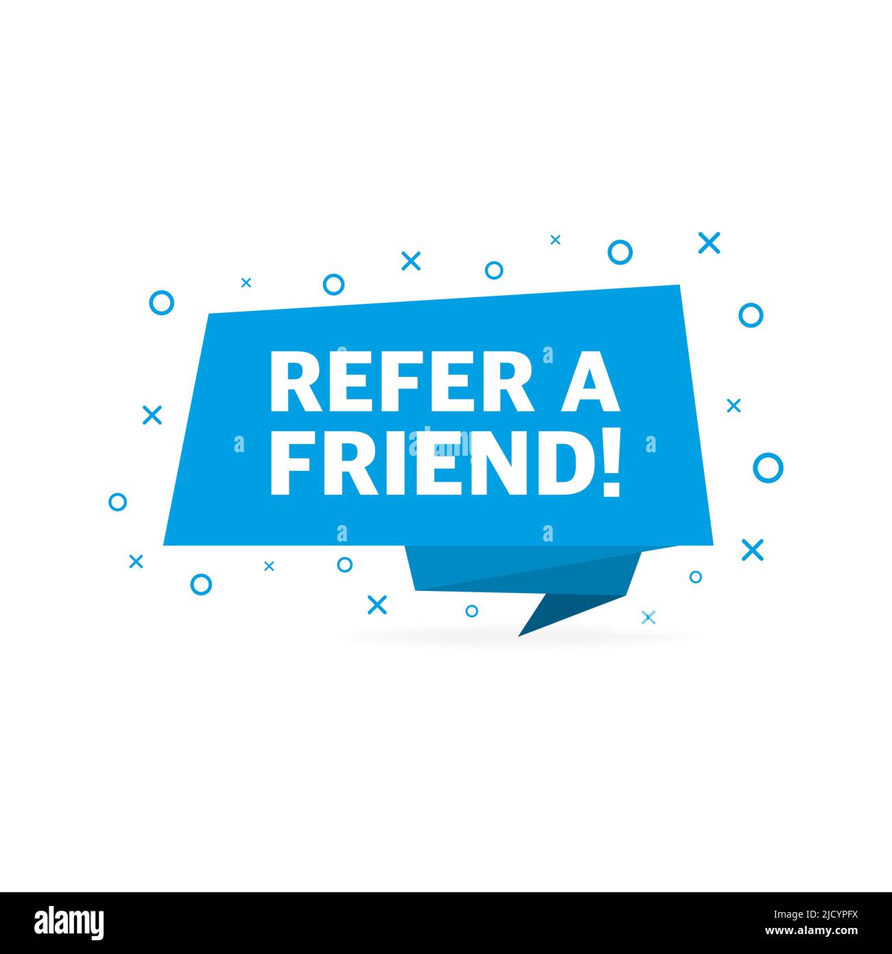 Refer a friend blue banner on white background Stock Vector Image & Art ...