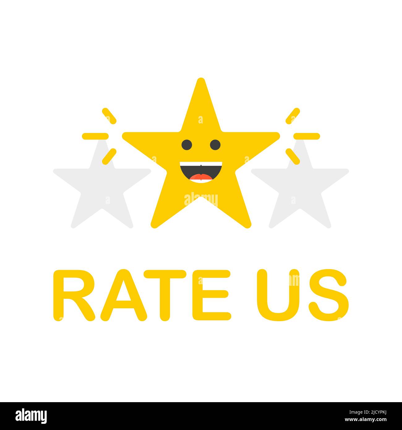 Rate us label, stamp on white background. Vector stock illustration ...