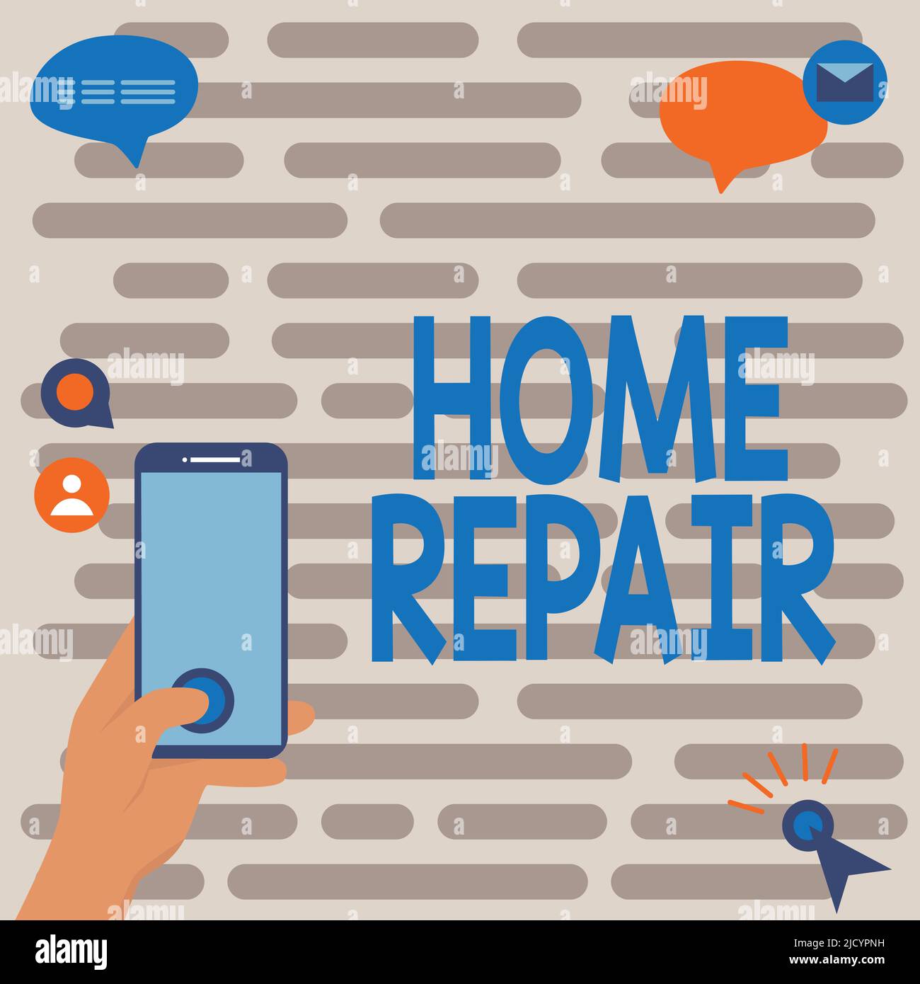 Sign displaying Home Repair, Business overview maintenance or improving ...