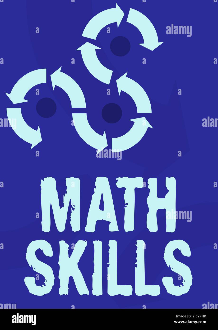 Conceptual caption Math Skills. Business approach starting to learn how ...