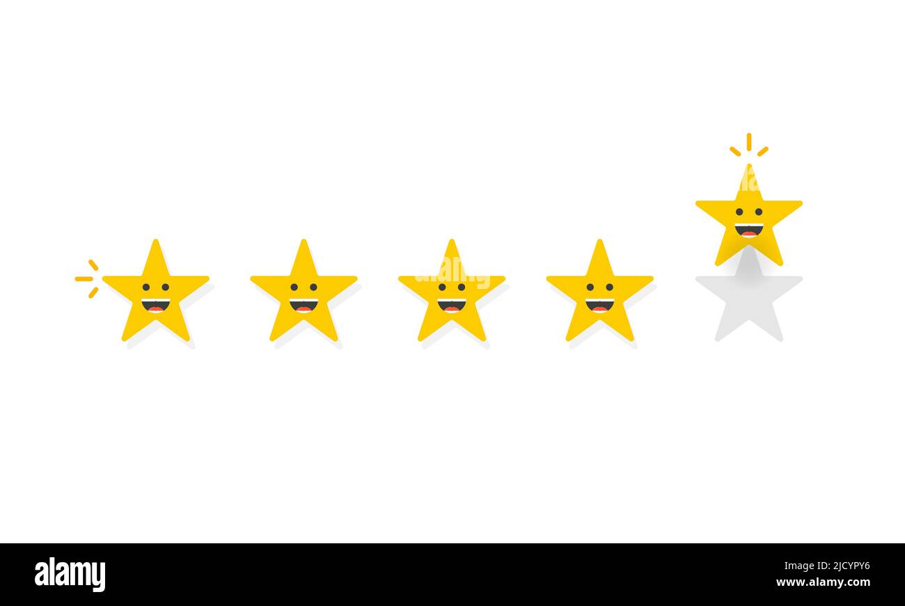Set of stars rating. Customer review with gold star icon. Vector ...