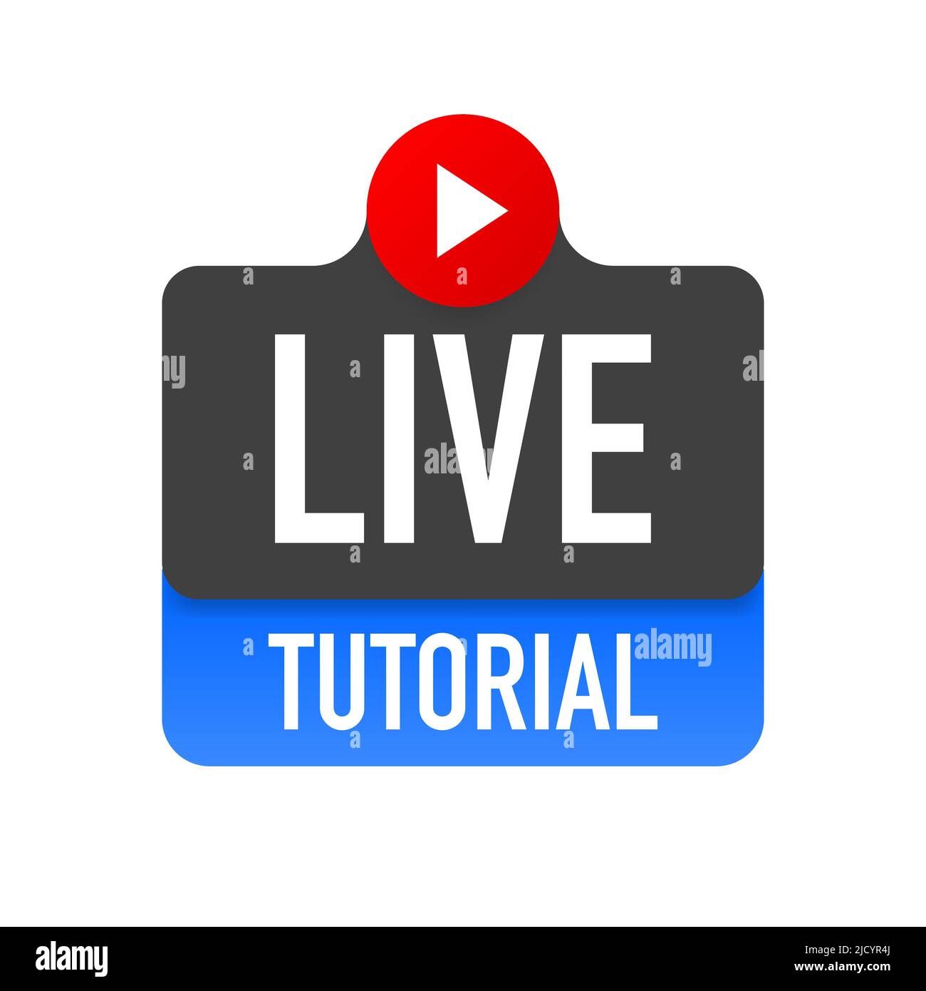 Live tutorial icon on white background. Video tutorial banner Stock ...