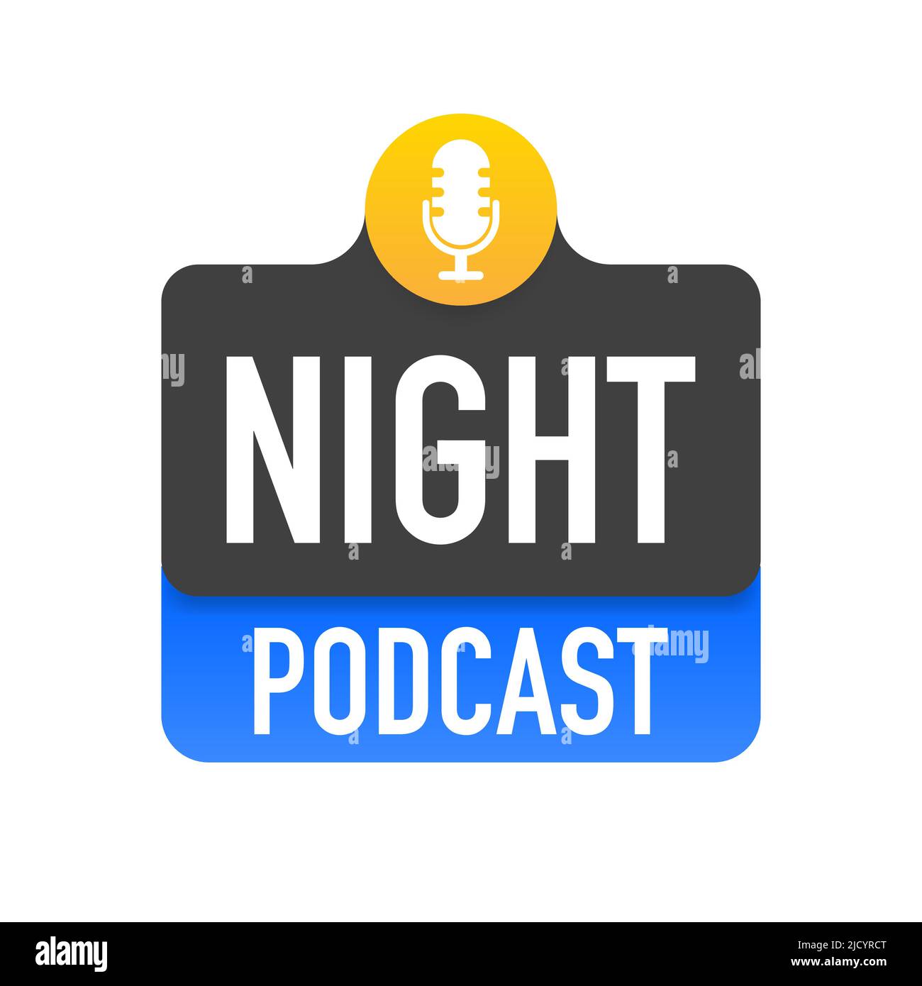 Night Podcast. Badge, icon, stamp, logo. Vector illustration Stock ...