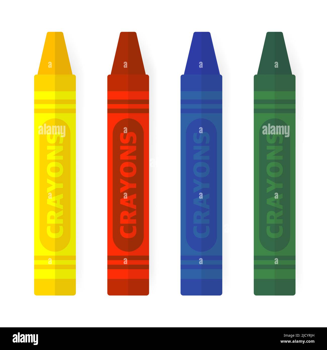 Vector colorful Crayons. Art Set Kids School craft art supply graphics ...