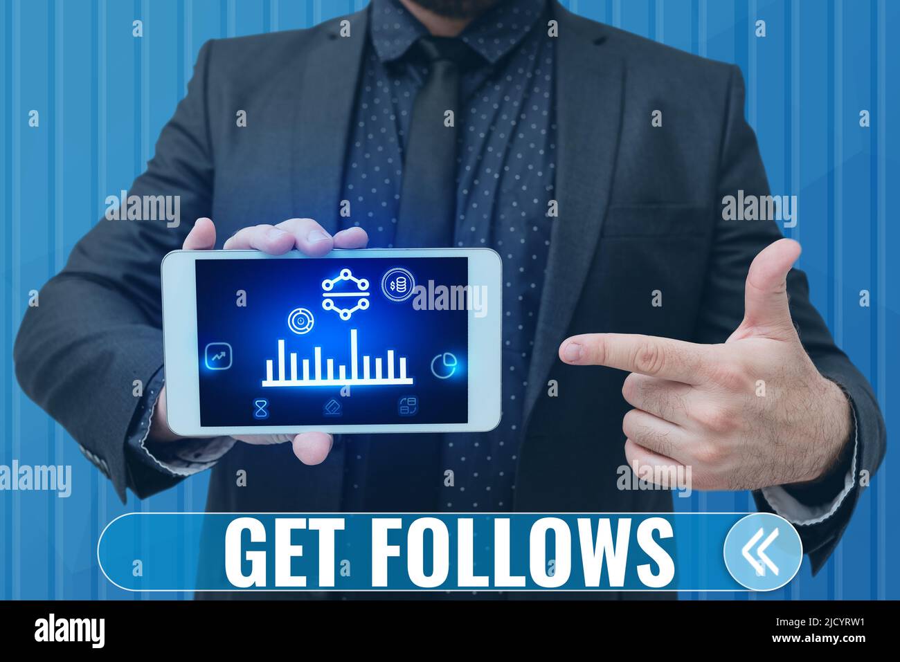 Conceptual display Get Follows. Concept meaning person who imitates ...