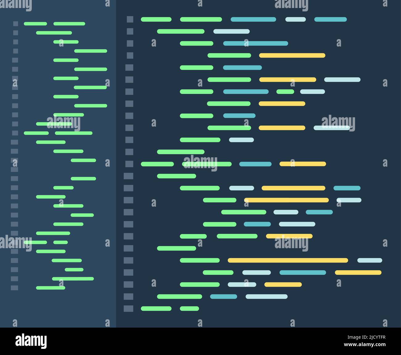 Programming And Coding Concept Code On The Screen Laptop Vector Illustration In A Flat Style
