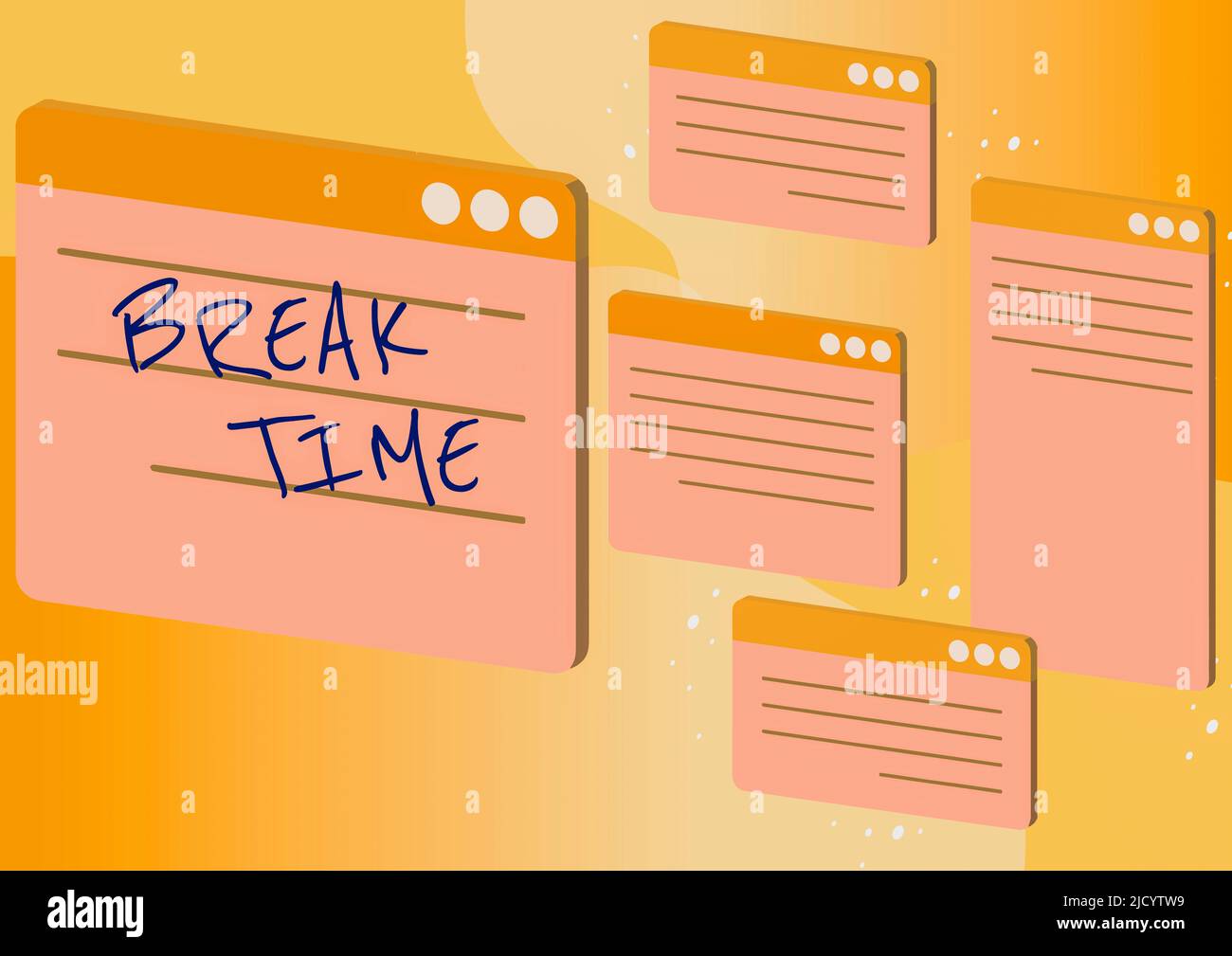 Text sign showing Break Time. Business showcase Period of rest or ...