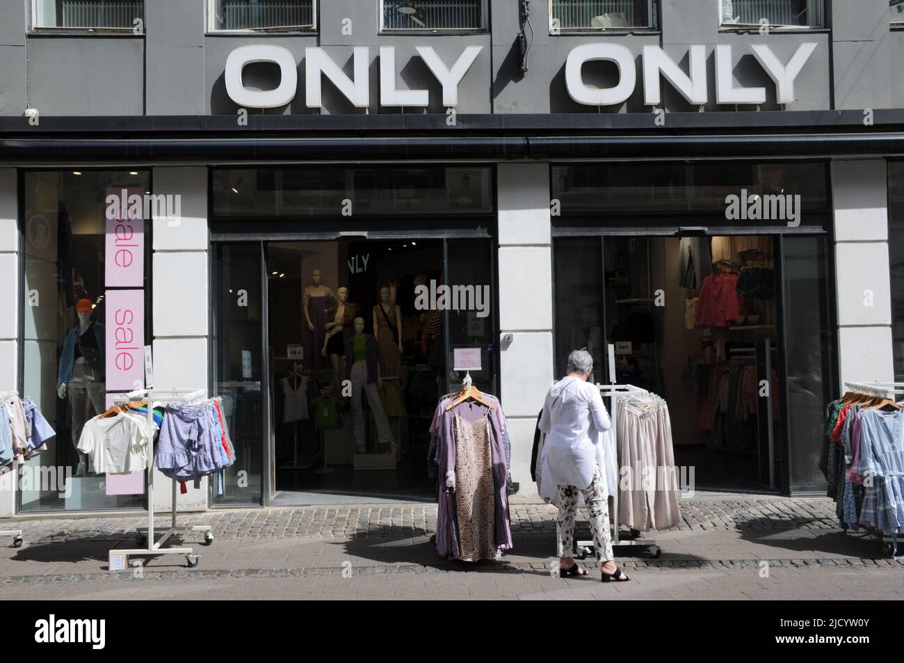 Copenhagen /Denmark/16 June 2022 Female studig price tage at sale on ...