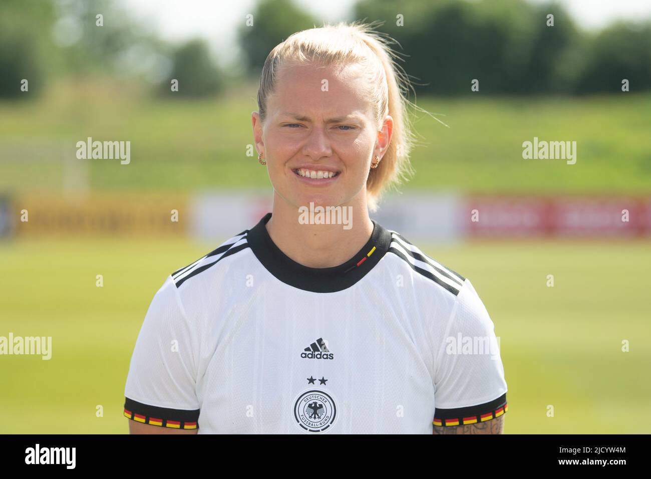 Herzogenaurach, Germany. 16th June, 2022. Soccer: national team, women, EM 2022, media day ...