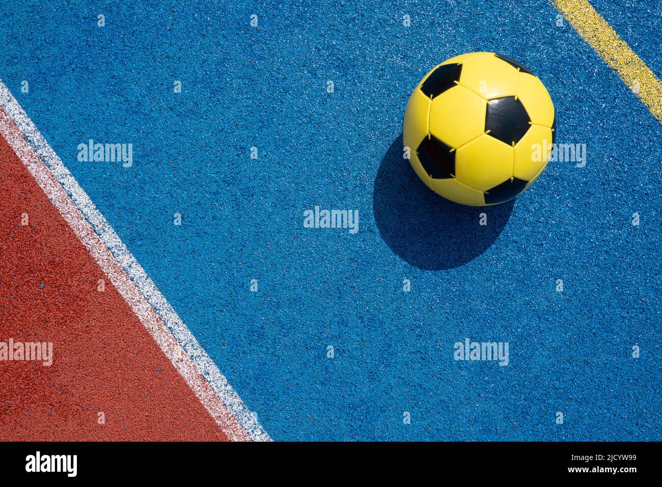 Colorful sports court background. Top view light blue and red field ...