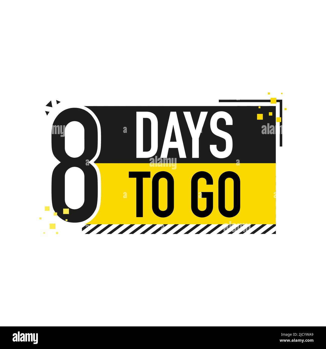 8 Days to go poster in flat style. Vector illustrations for time ...