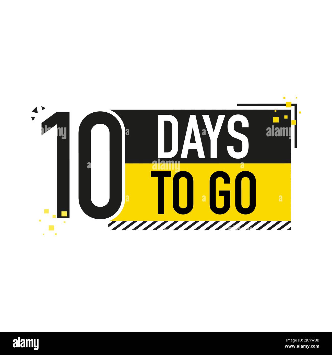 10 Days to go poster in flat style. Vector illustrations for time ...