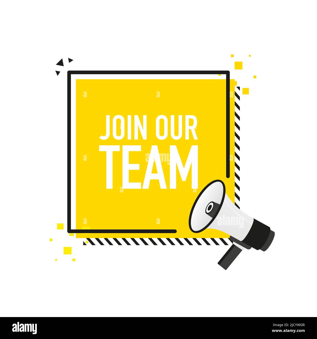 Join our team. Vector flat illustration on white background Stock ...