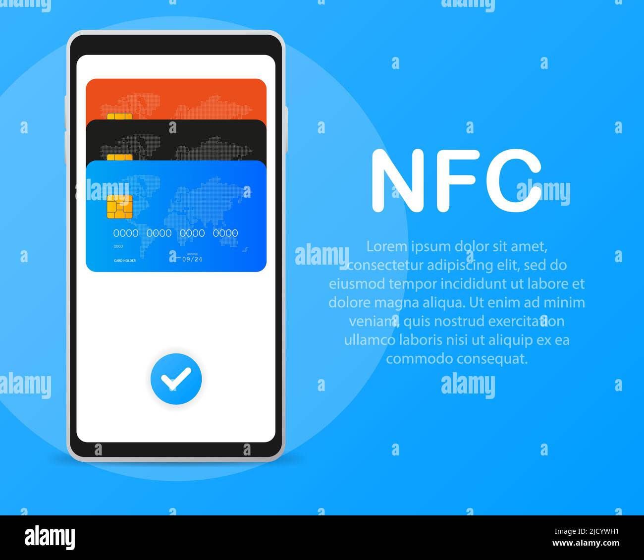 Mobile payment. NFC smart phone concept icon in flat style Stock Vector ...