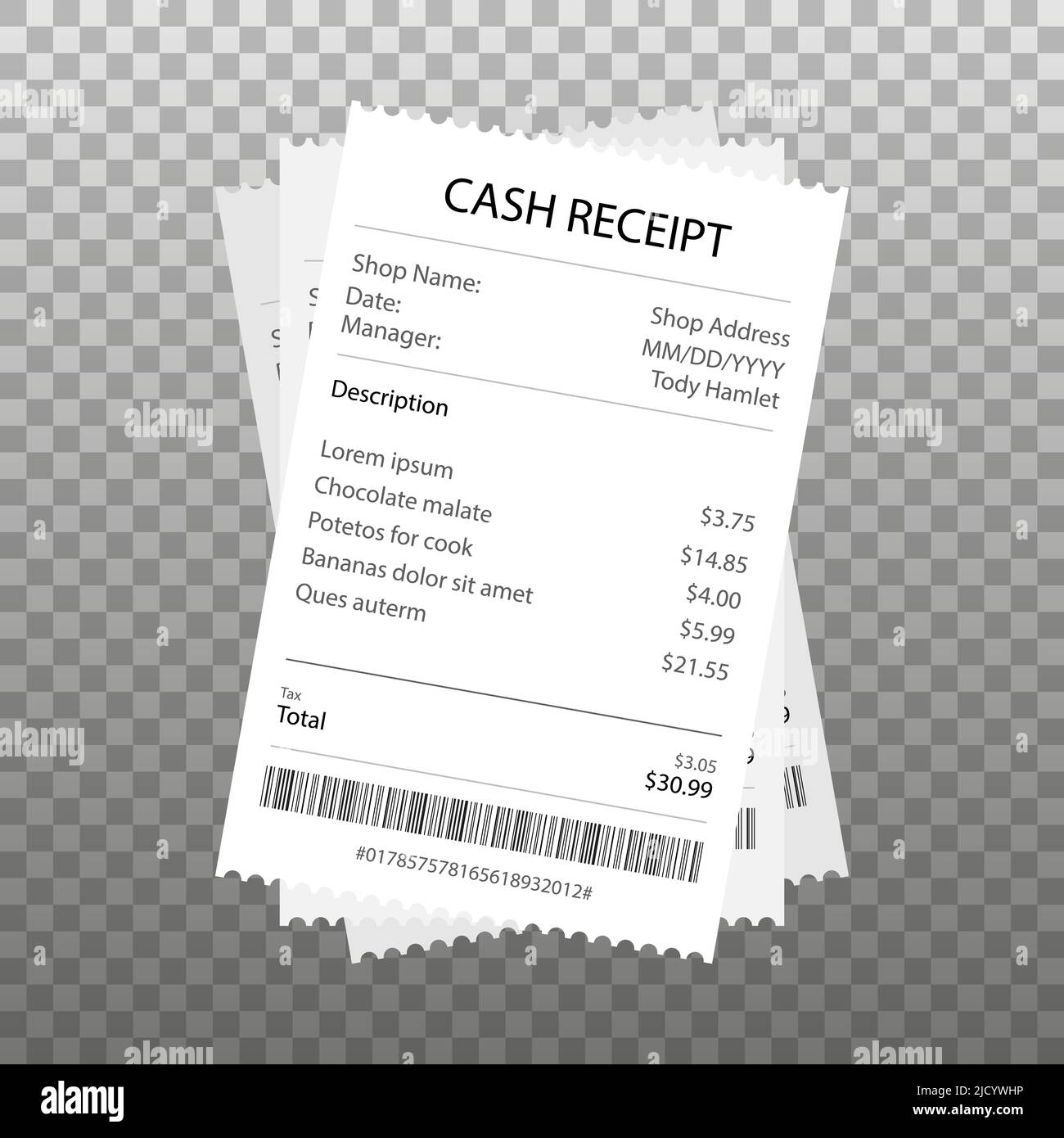 Bill restaurant isolated Stock Vector Images - Alamy