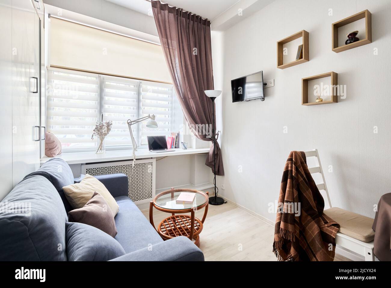 Stylish decorated studio apartment for daily rent Stock Photo - Alamy