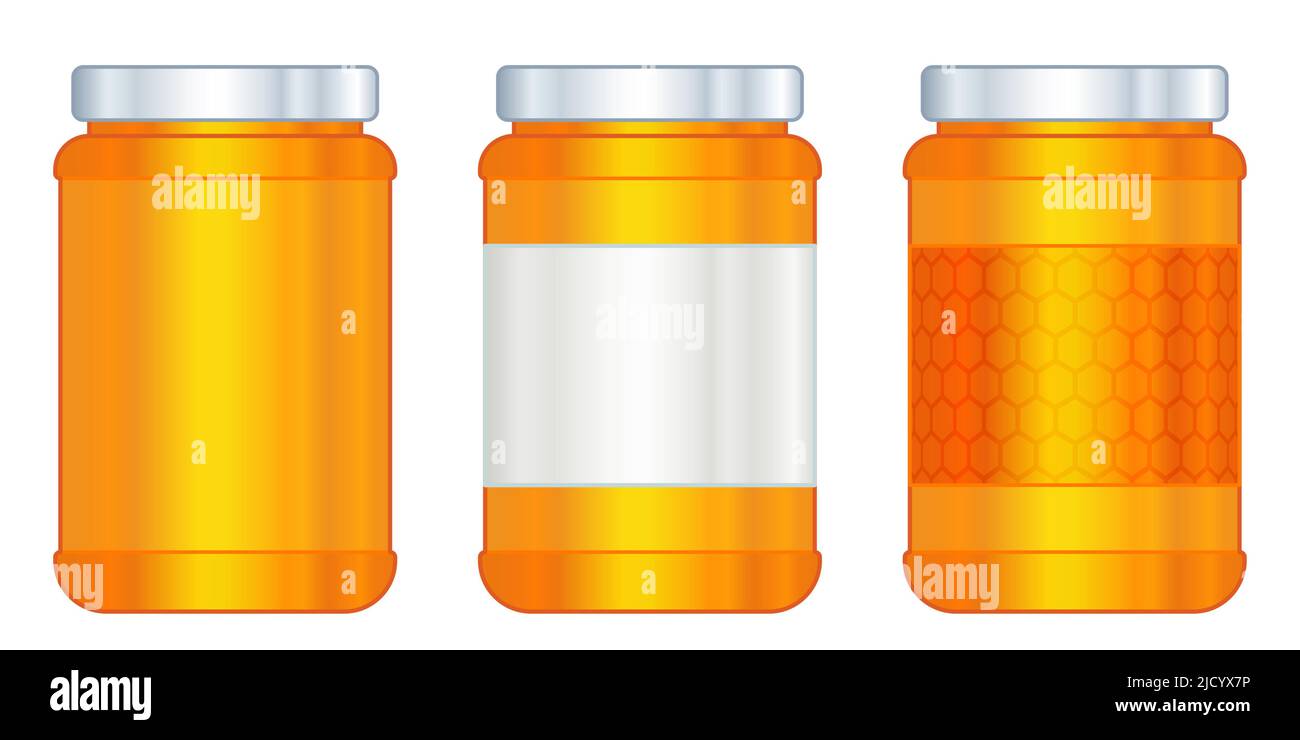 Glass jars honey jam Stock Vector Images - Alamy