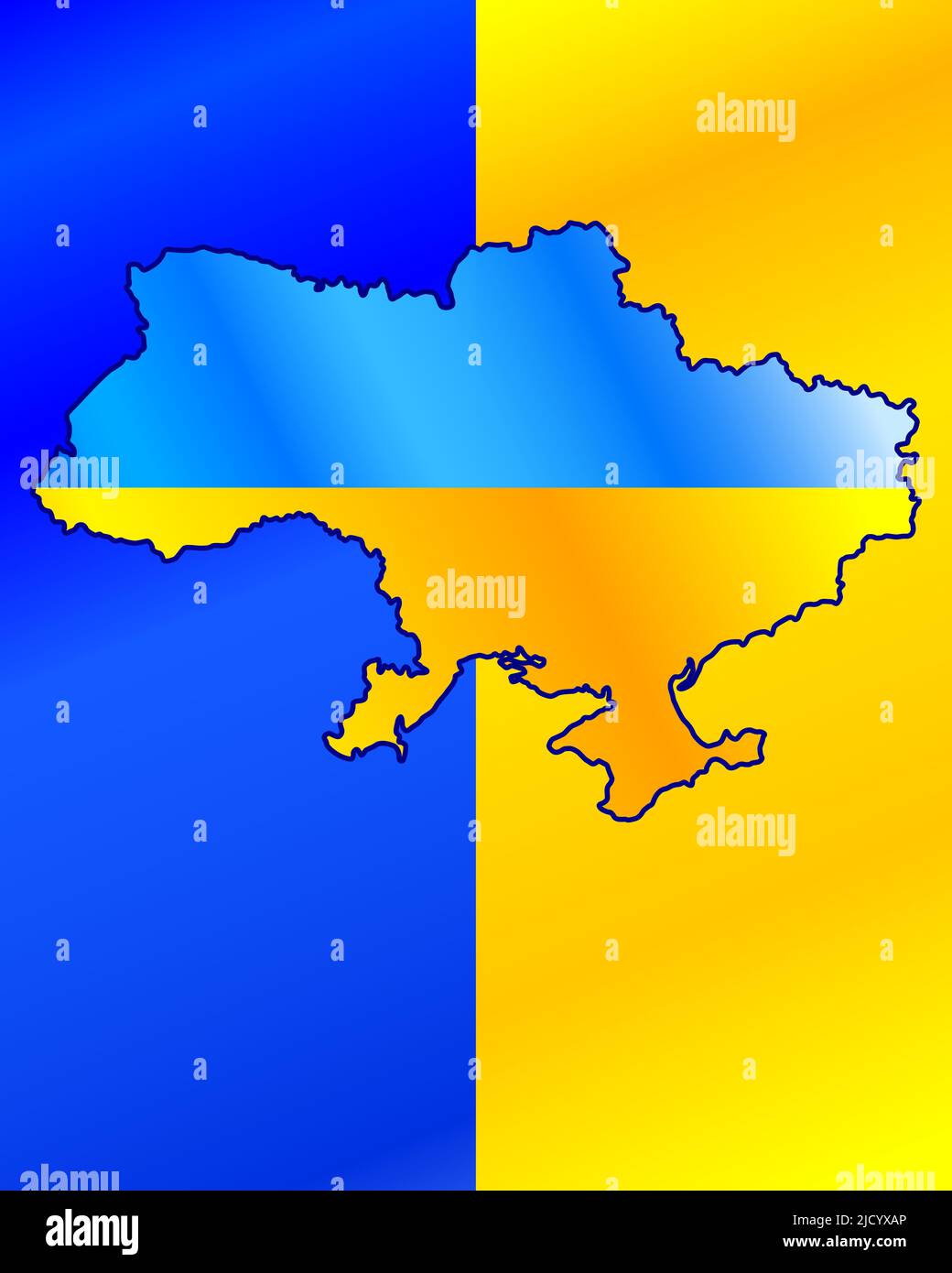 Map of Ukraine and flag on background. Source of map: http://www.lib ...