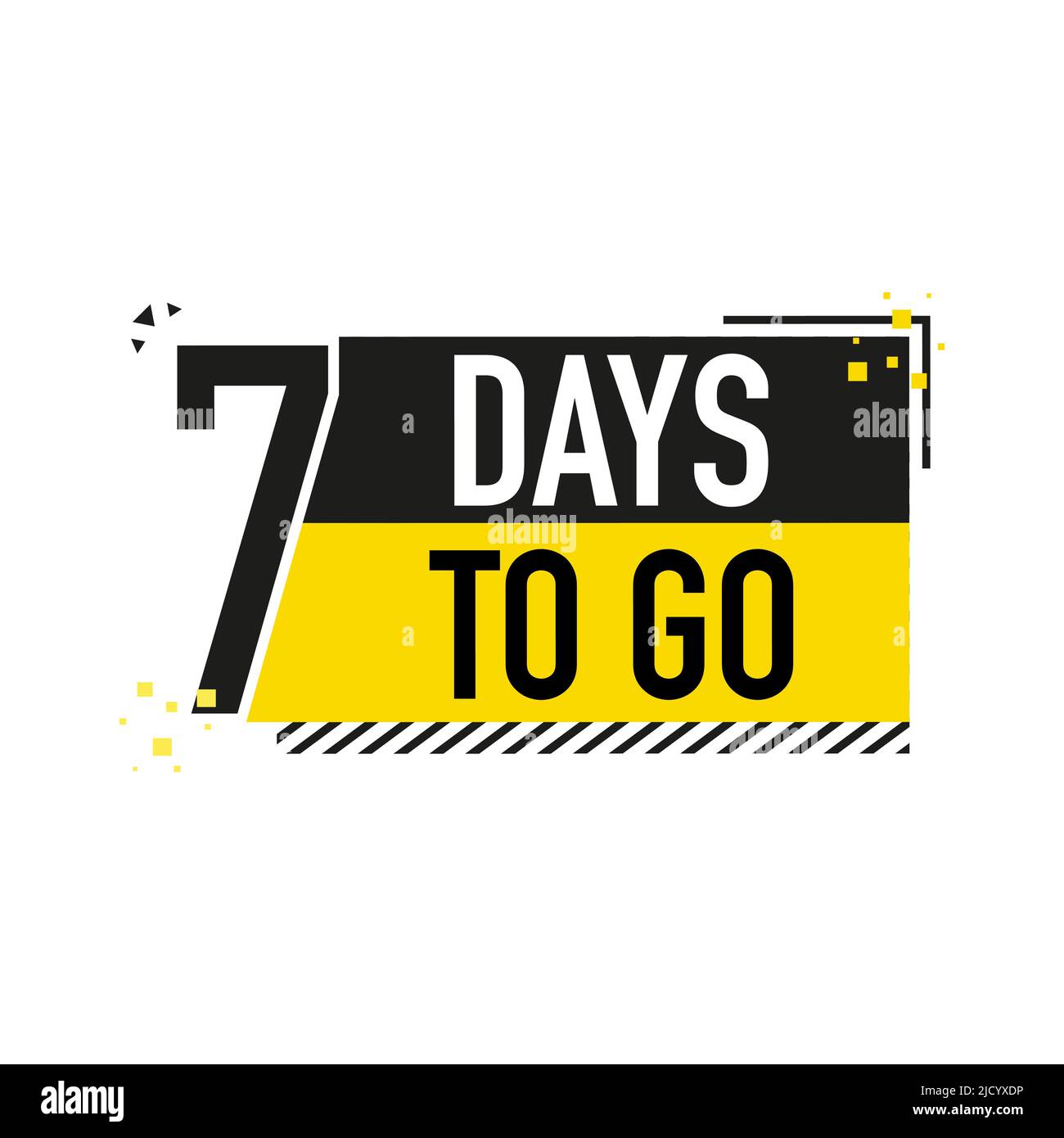 7 Days to go poster in flat style. Vector illustrations for time ...