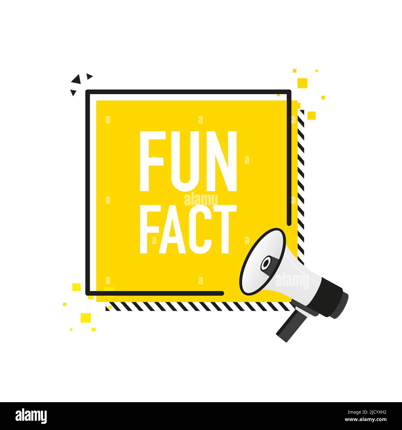 Megaphone with fun fact poster in flat style. Vector illustration Stock ...