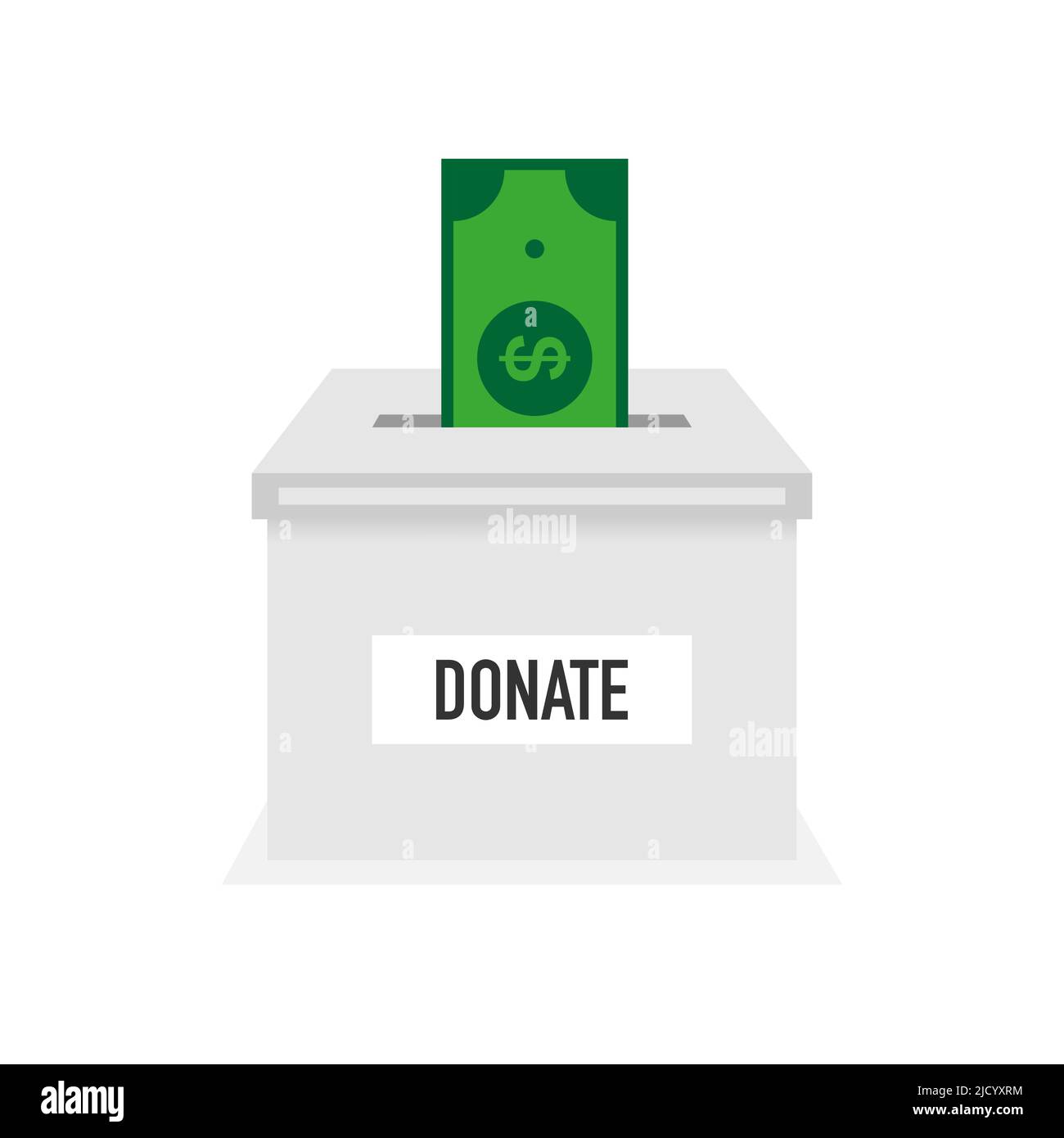 Donation box icon in flat style isolated on background. Vector ...