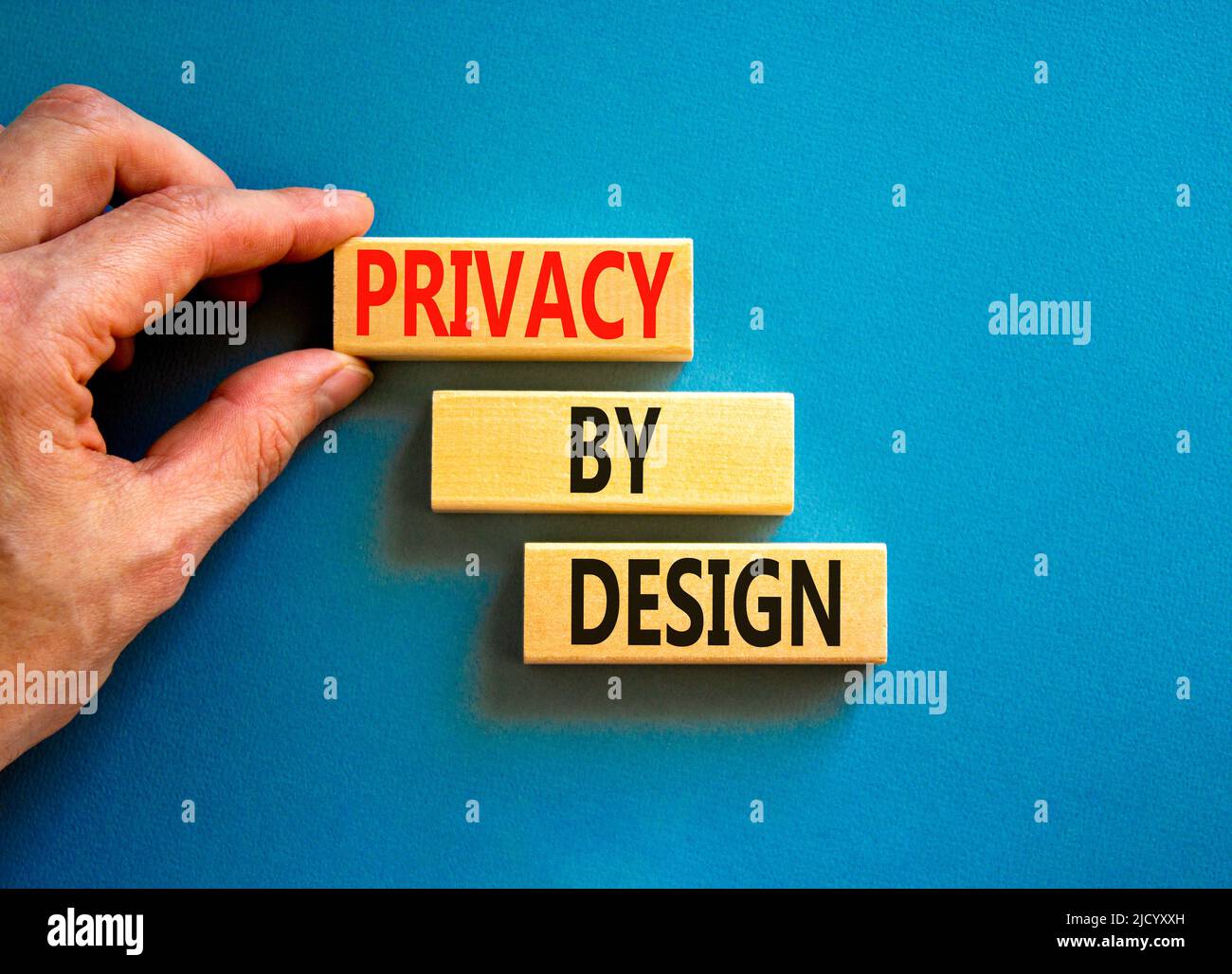 Privacy by design symbol. Concept words Privacy by design on wooden ...