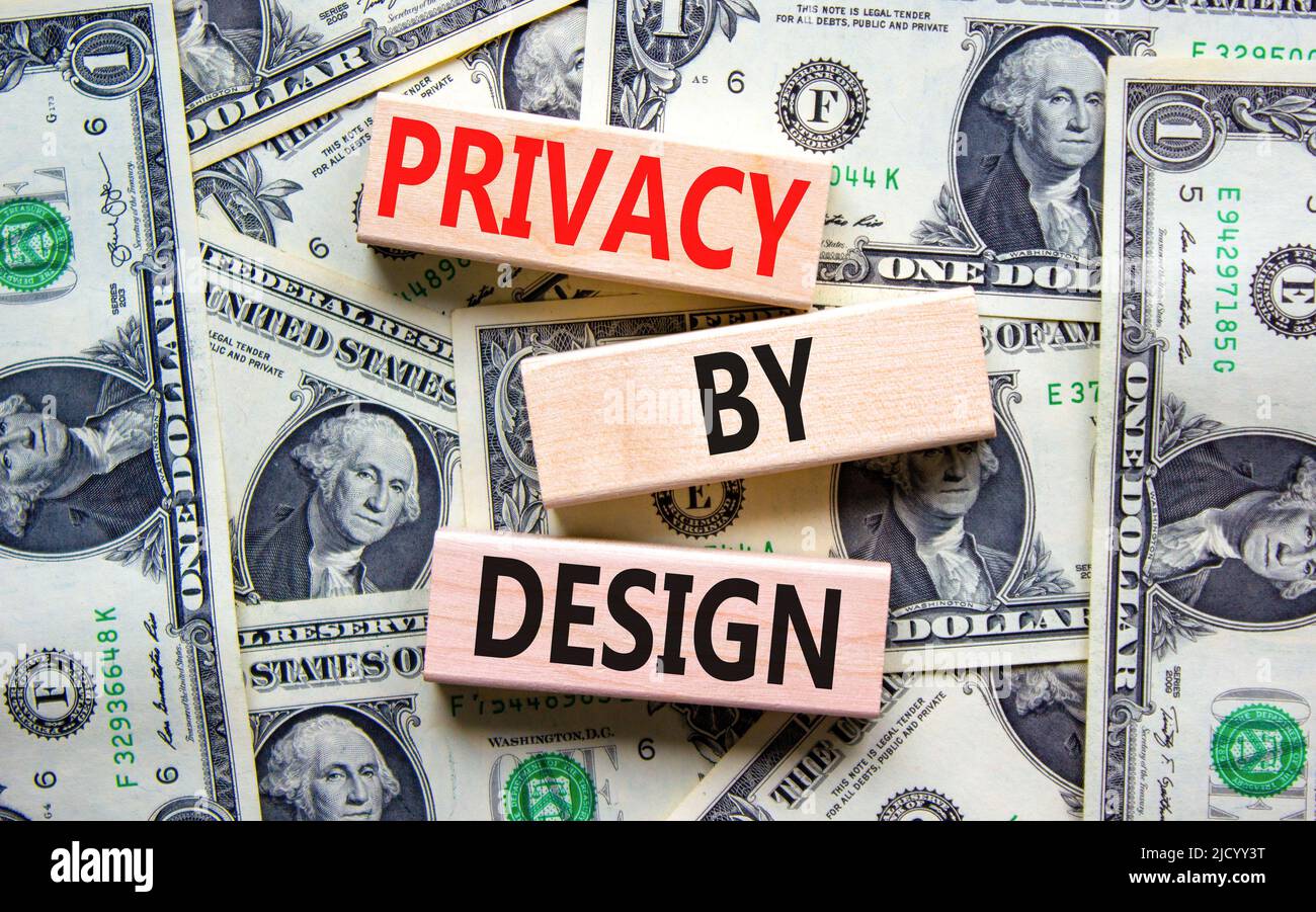 Privacy by design symbol. Concept words Privacy by design on wooden ...