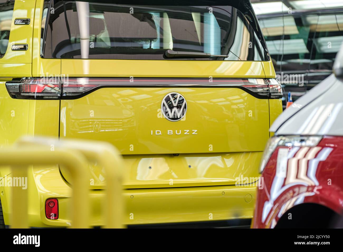 Hanover, Germany. 16th June, 2022. An ID. Buzz stands during a plant ...