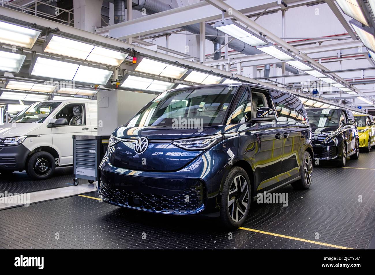 Hanover, Germany. 16th June, 2022. An ID. Buzz stands during a plant ...