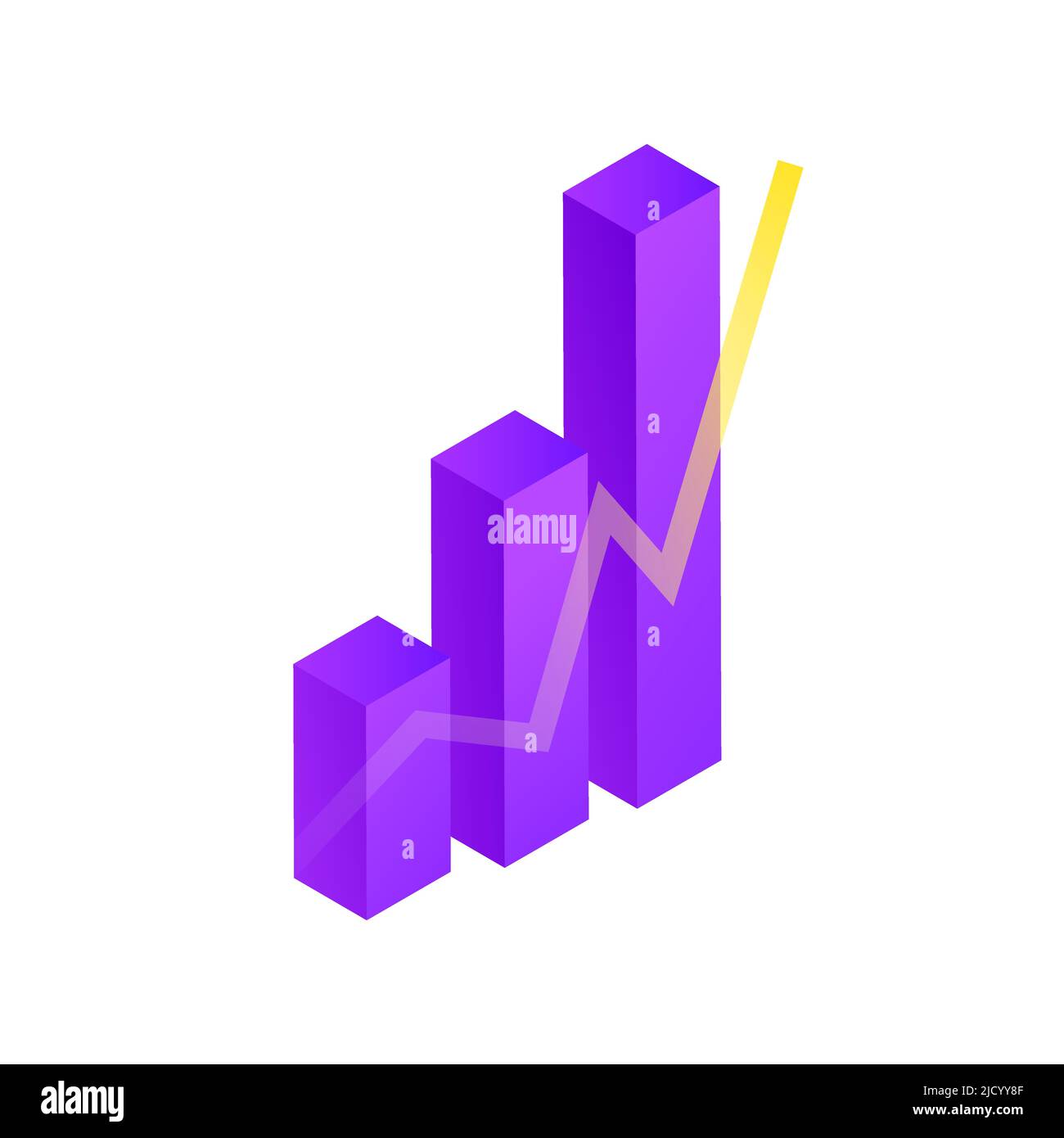 Isolated 3D Graph Chart Bar on White Background. Vector illustration ...